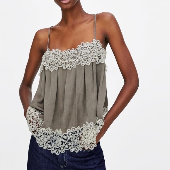 Zara | Tops | Zara Embroidered Tank | Poshmark